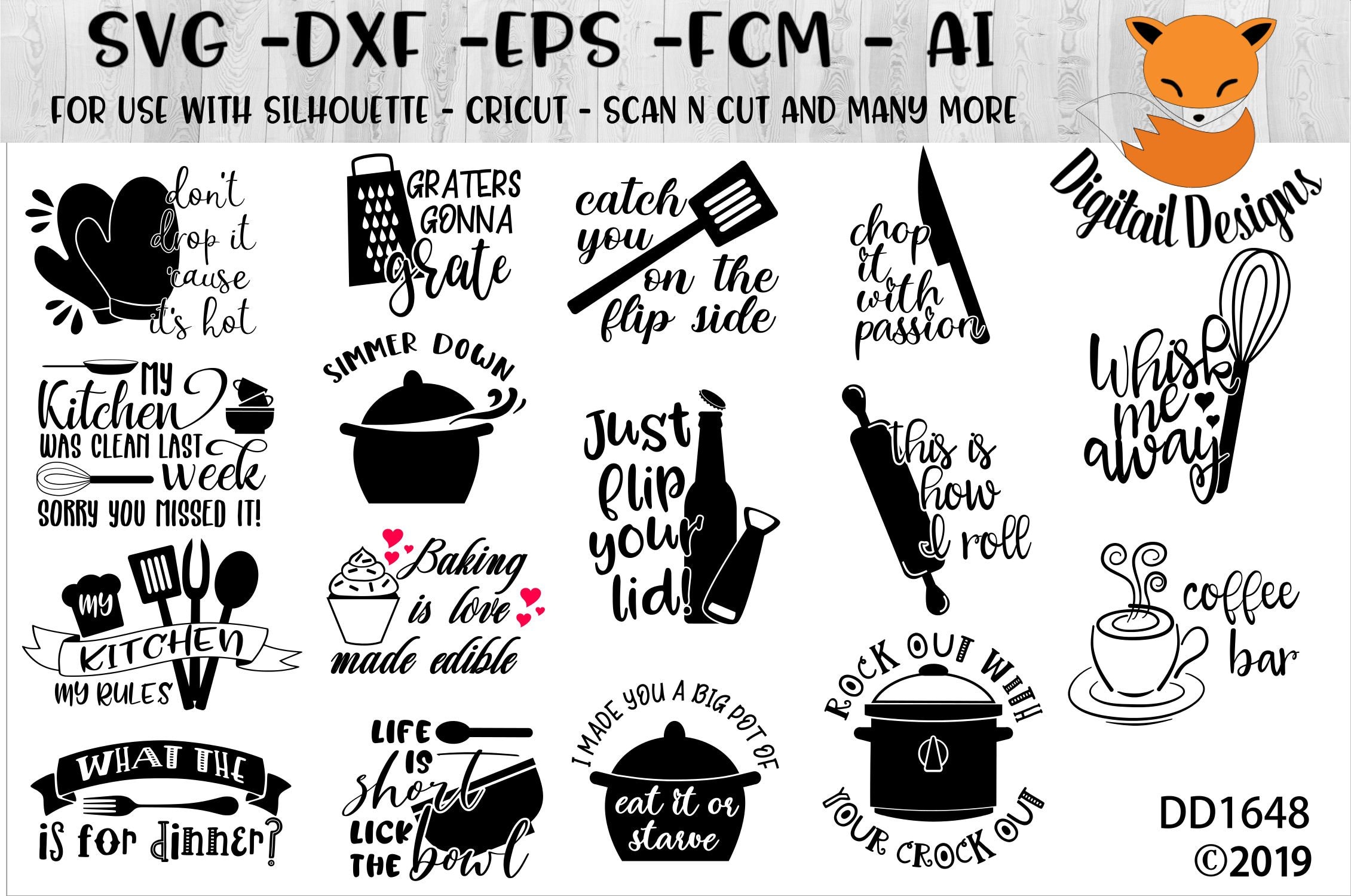 Funny Kitchen Svg Bundle Dxf Png Eps Ai Fcm Cricut Etsy