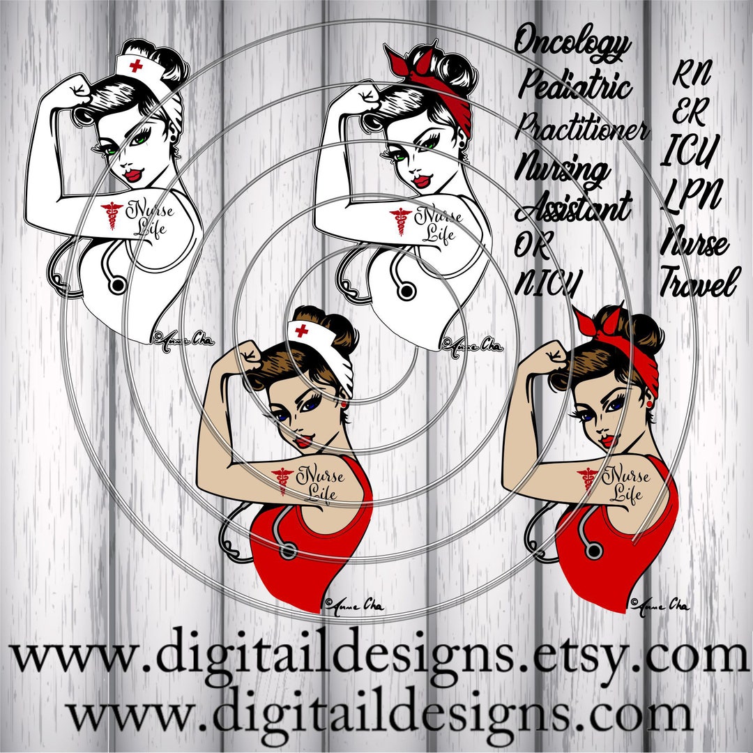 Official Nurse Life Rosie SVG - Eps - Ai - Dxf - Cut File - Silhouette ...