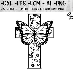 Butterfly Cross SVG Png Fcm Eps Dxf Ai Cut File - Etsy