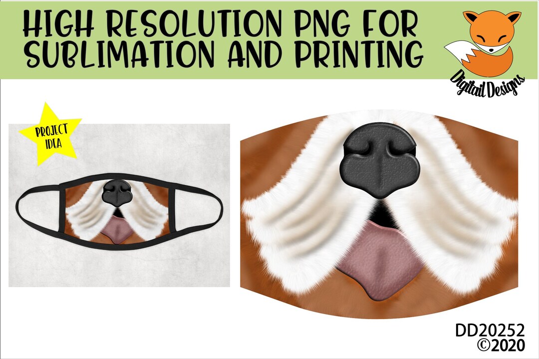 Dog Nose Face Mask Design PNG - Instant Download - Face Mask ...