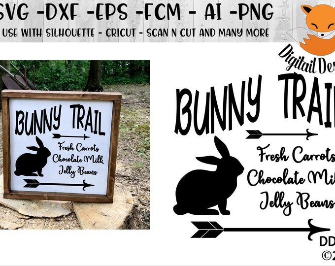 Easter Bunny SVG Png Dxf Eps Ai fcm Cut File Silhouette Cricut Scan N ...
