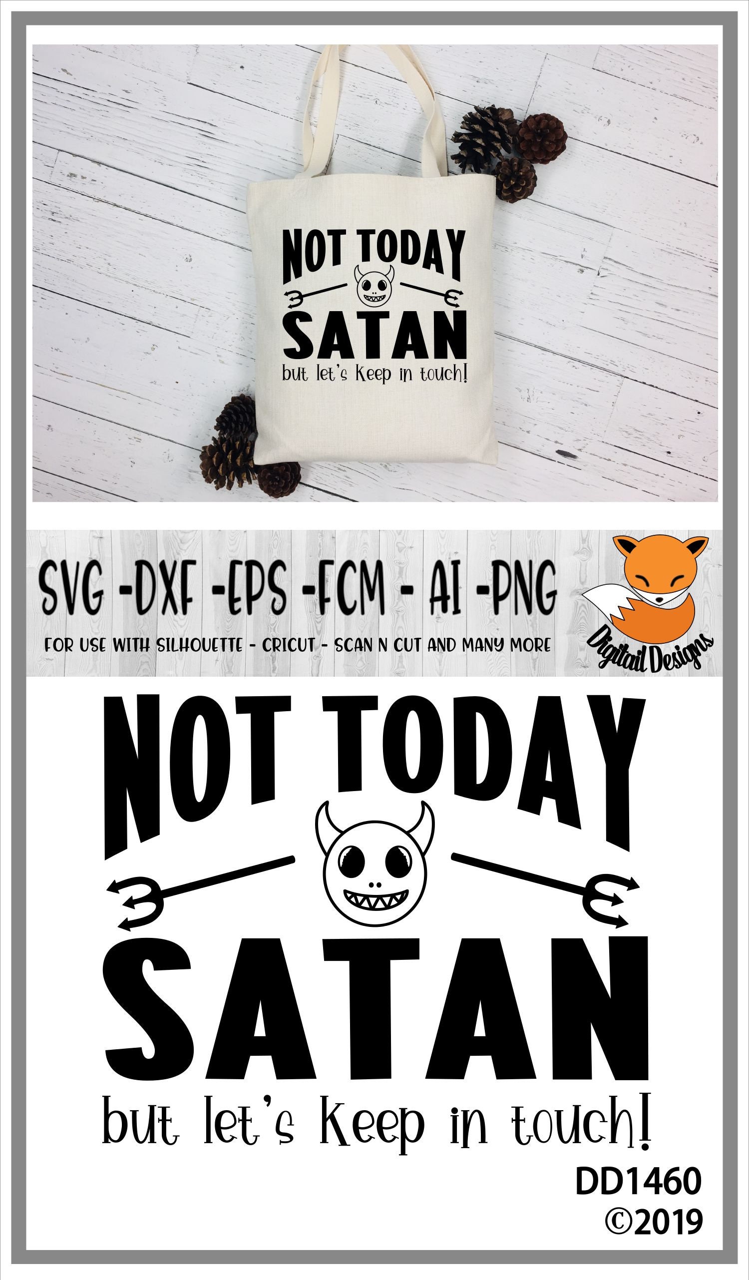 Not Today Satan SVG Png dxf Eps Fcm Ai Cut File | Etsy
