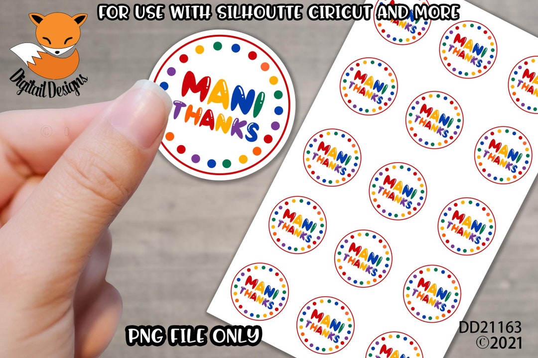 Mani Thanks Printable Sticker for Small Businesses - Etsy
