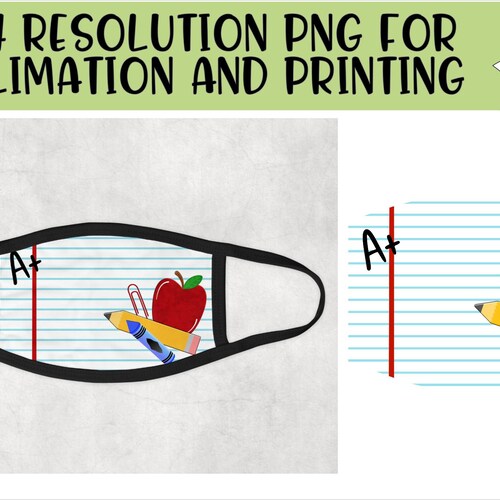 A Teacher School Face Mask Design PNG Instant Download | Etsy