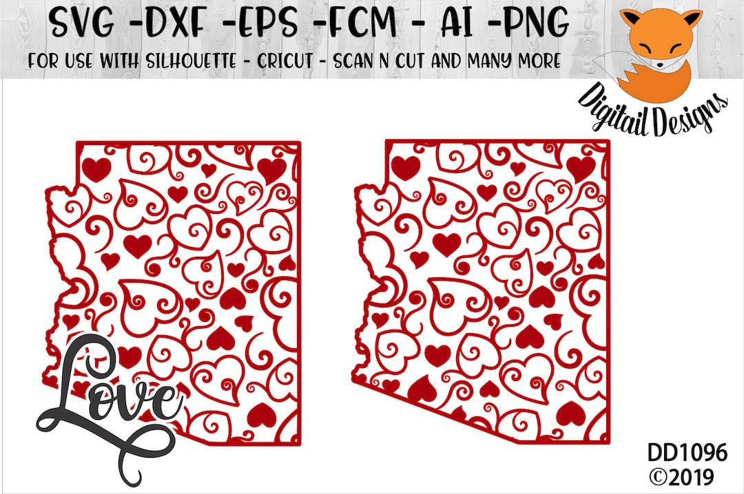 Valentine Arizona SVG Png Fcm Eps Dxf Ai Silhouette Cricut Doodle Art ...