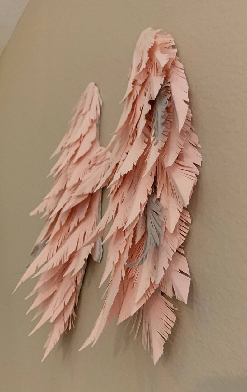 Paper Feathers/paper Angel Wings/pink Paper Feathers/gray Paper ...