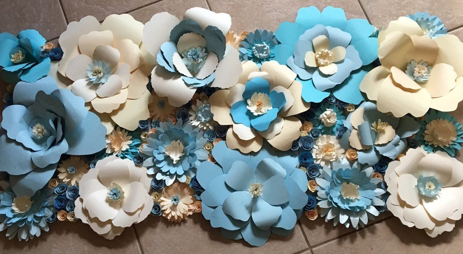 Paper Flowers /large Blue Paper Flowers/large Ivory Paper Flowers/large ...