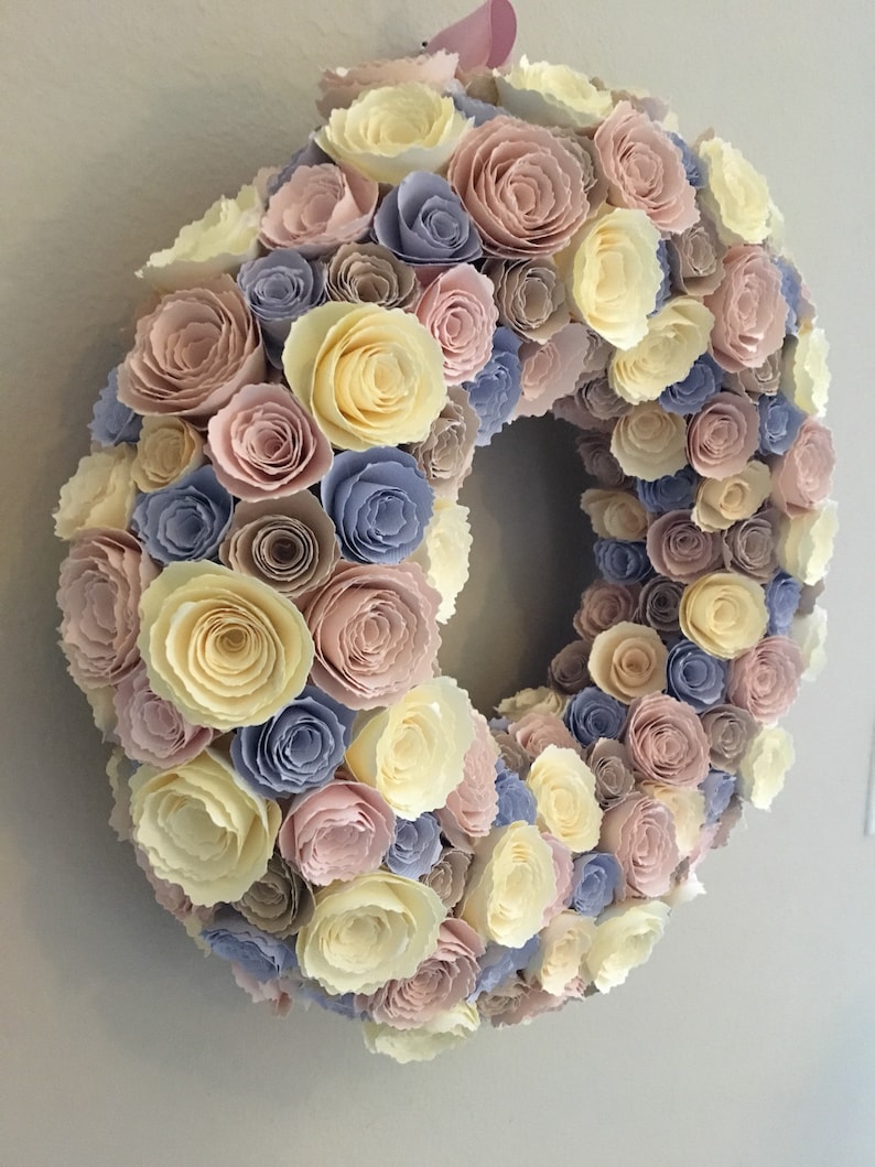 Paper Flower Wreath/yellow Paper Flowers/rose Paper | Etsy