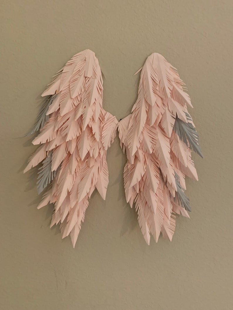 Paper Feathers/paper Angel Wings/pink Paper Feathers/gray Paper ...