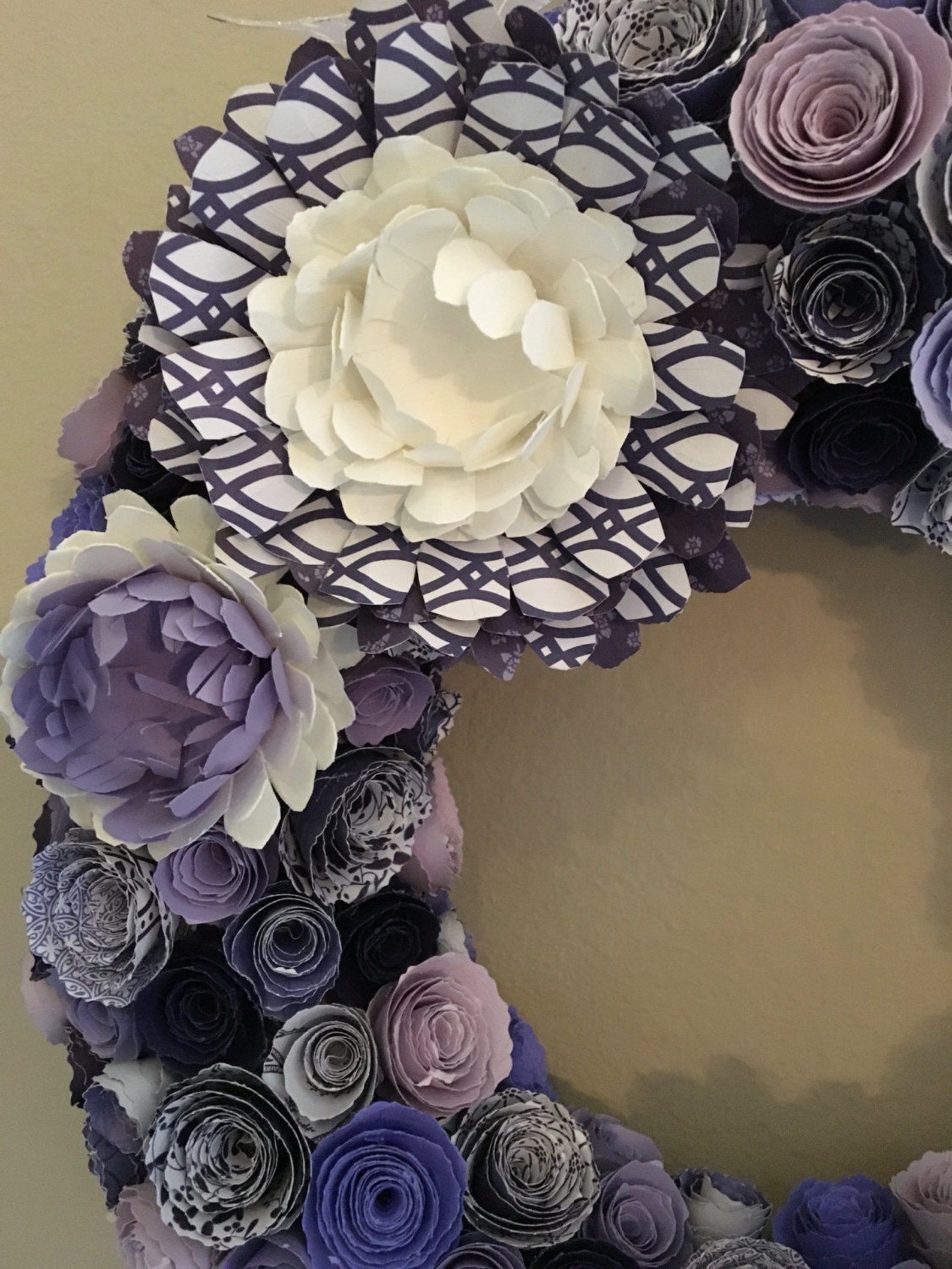Purple paper flowers/lavender paper flowers/deep purple paper | Etsy