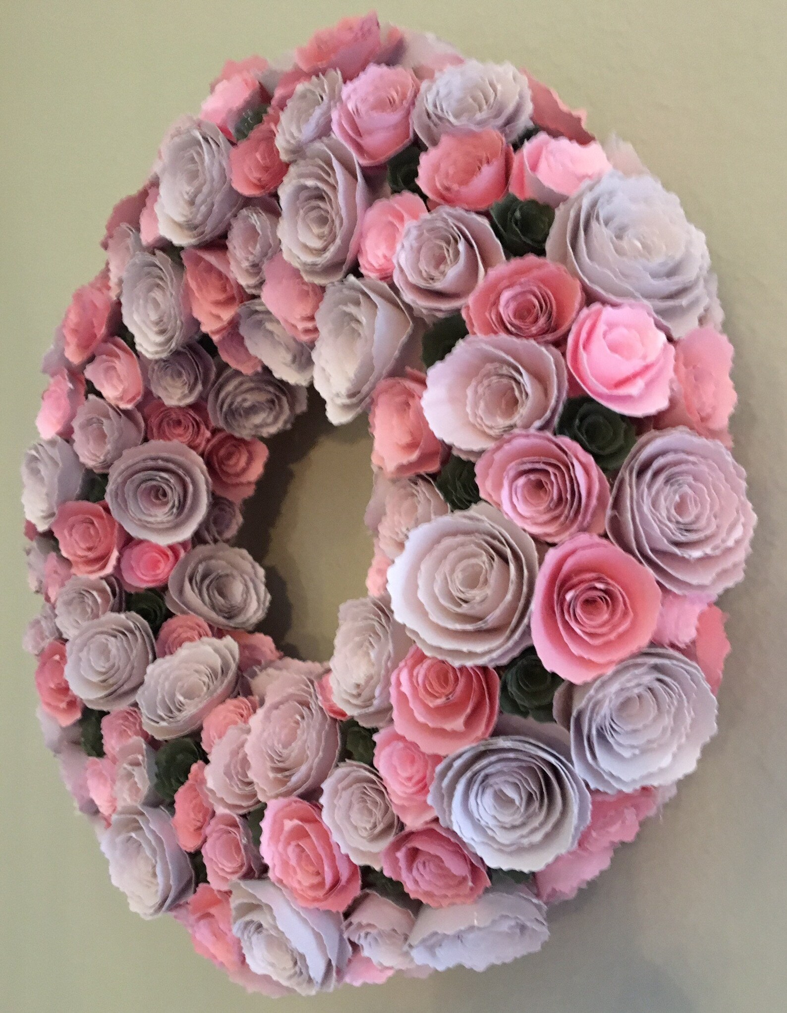 Paper Flower Wreath/rose Paper Flowers/pink Paper - Etsy