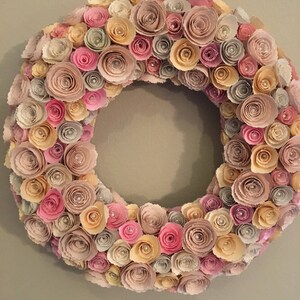 Paper Flower Wreath/cream Paper Flowers/ivory Paper Flowers/eggshell ...