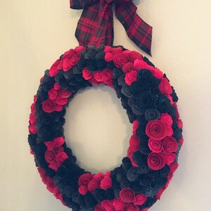 Paper Flower Wreath/red Paper Flowers/black Paper Flowers/cabin Decor ...