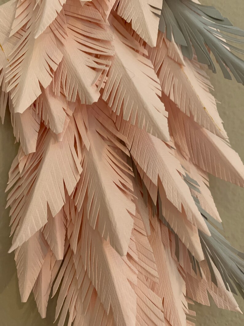 Paper Feathers/paper Angel Wings/pink Paper Feathers/gray - Etsy