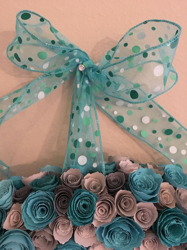 Paper flowers/Agua paper flowers/turquoise paper flowers/gray | Etsy