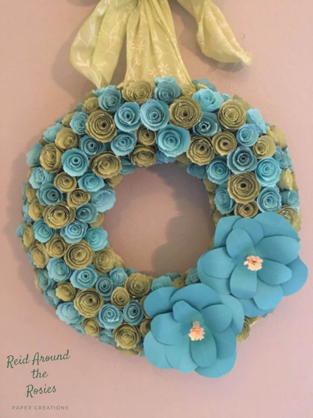 Paper Flowers /turquoise Paper Flowers/light Teal Paper Flowers/green ...