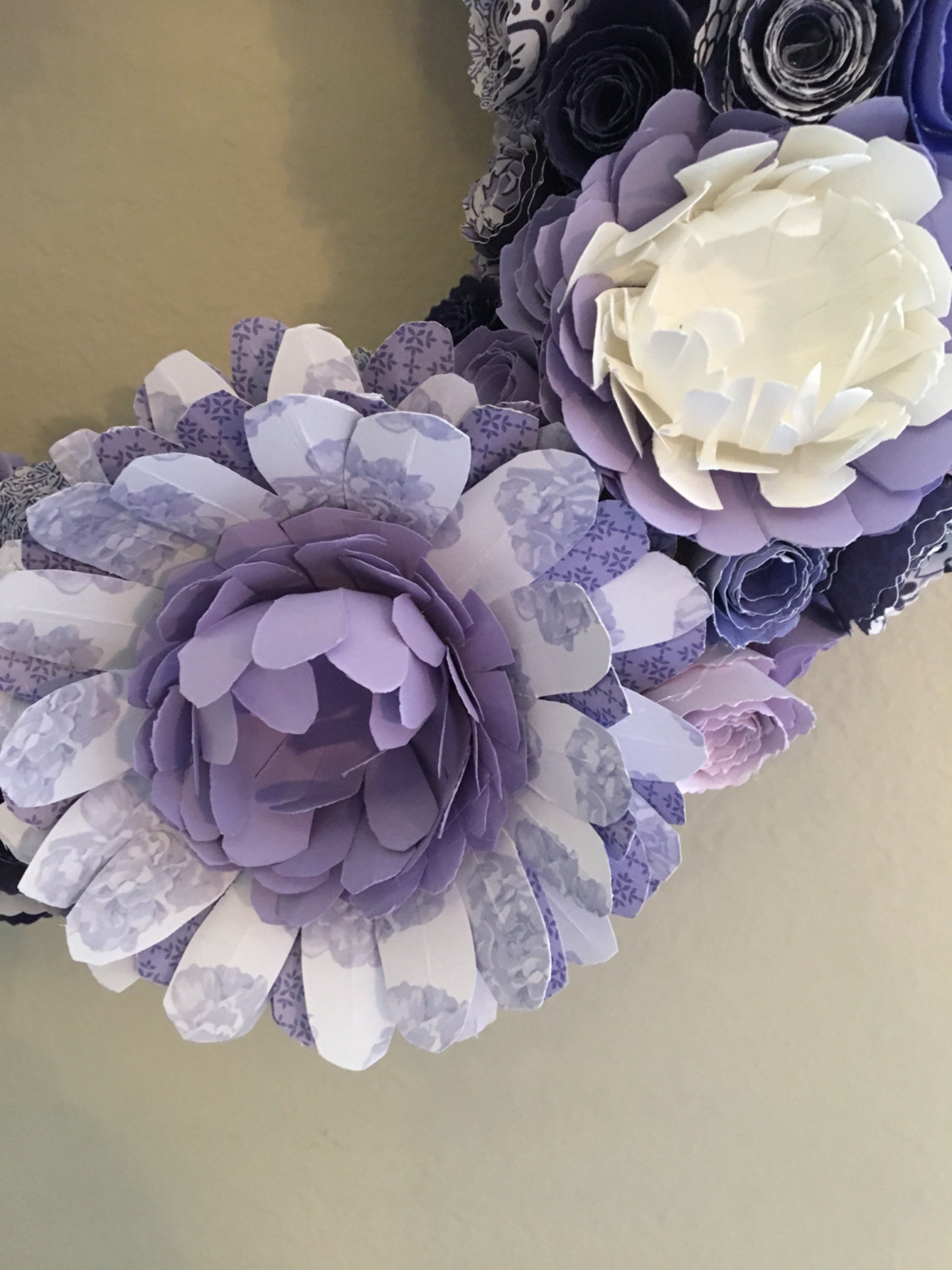 Purple paper flowers/lavender paper flowers/deep purple paper | Etsy