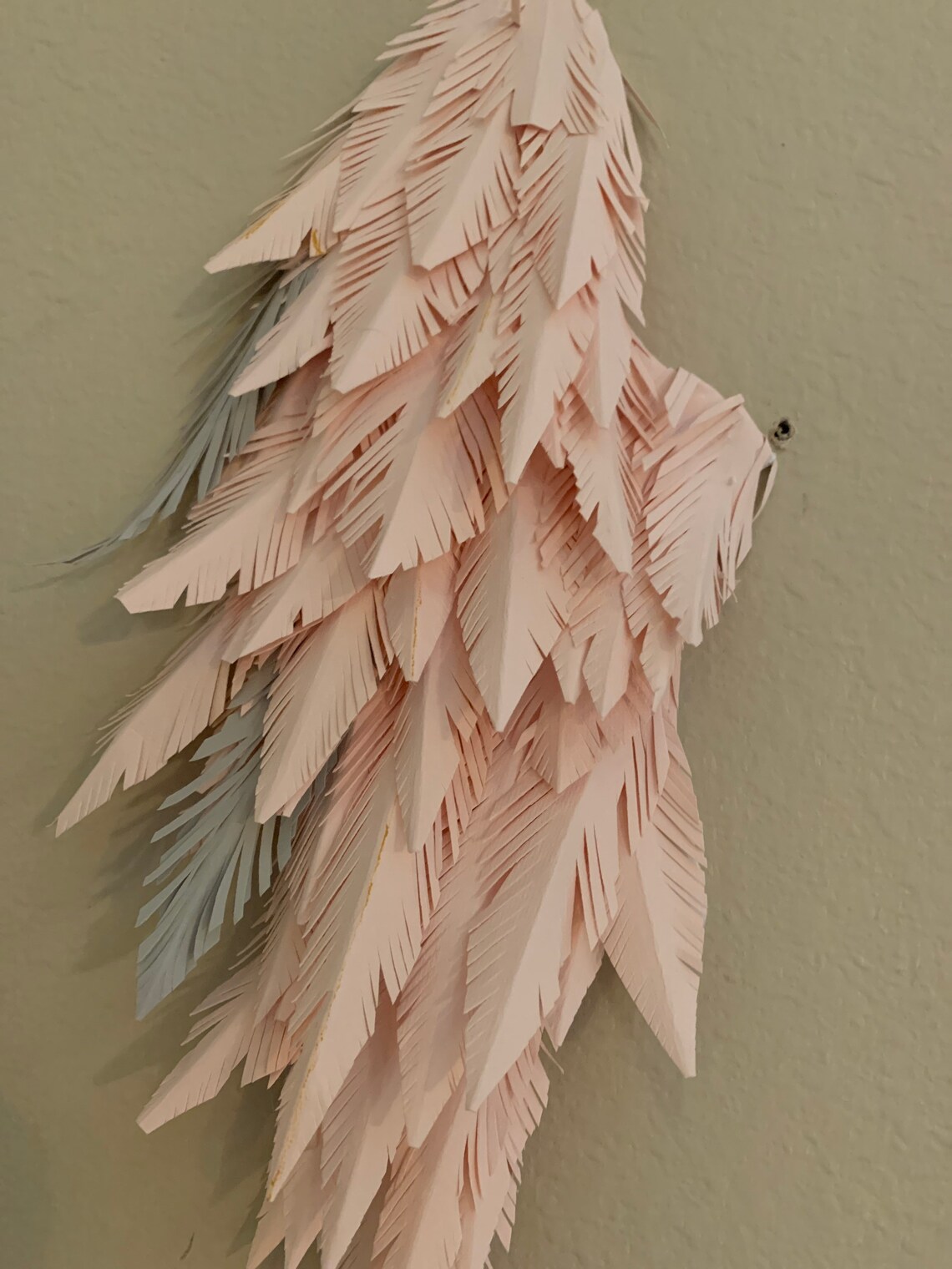 Paper feathers/paper angel wings/pink paper feathers/gray | Etsy