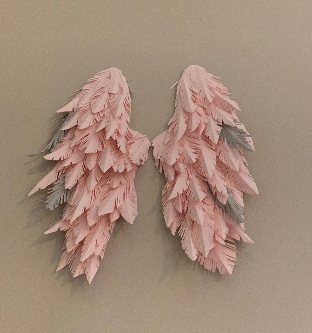 Paper Feathers/paper Angel Wings/pink Paper Feathers/gray Paper ...