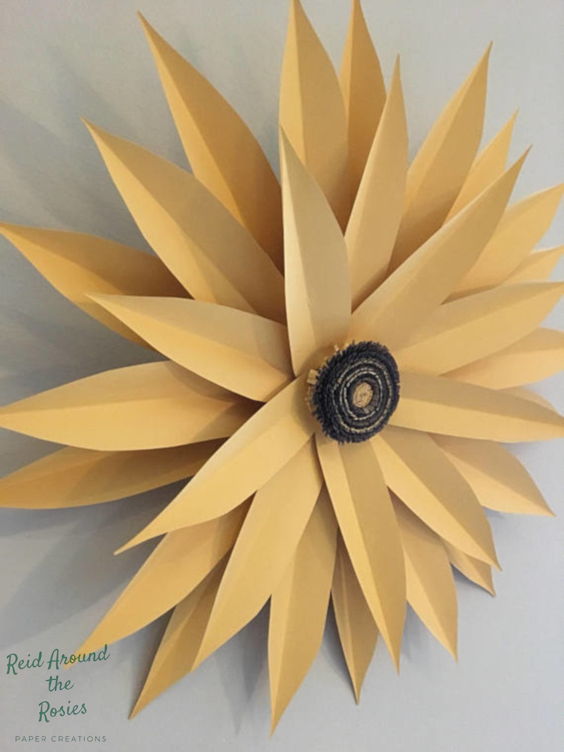 Paper Flower/paper Sunflower/yellow Paper Sunflower/large Paper ...