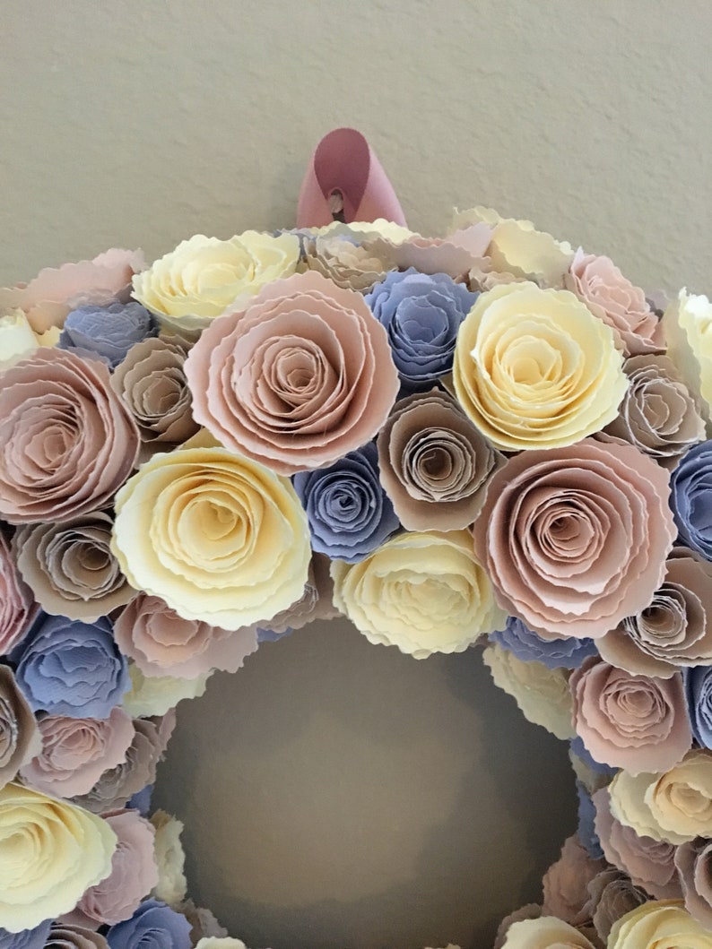 Paper Flower Wreath/yellow Paper Flowers/rose Paper - Etsy