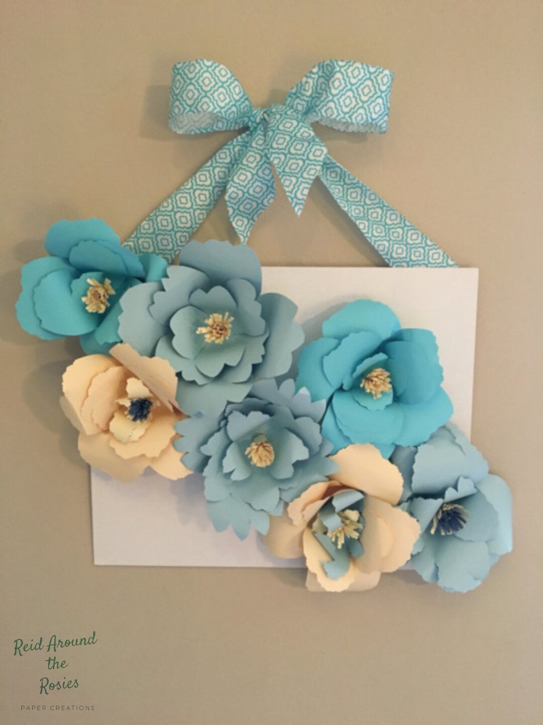 Paper Flowers/blue Paper Flower Backdrop/large Blue Paper Flowers ...