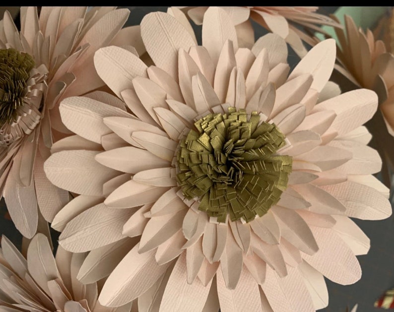 Paper Flowers/white Paper Daisies /yellow Paper Center/stemmed Paper ...