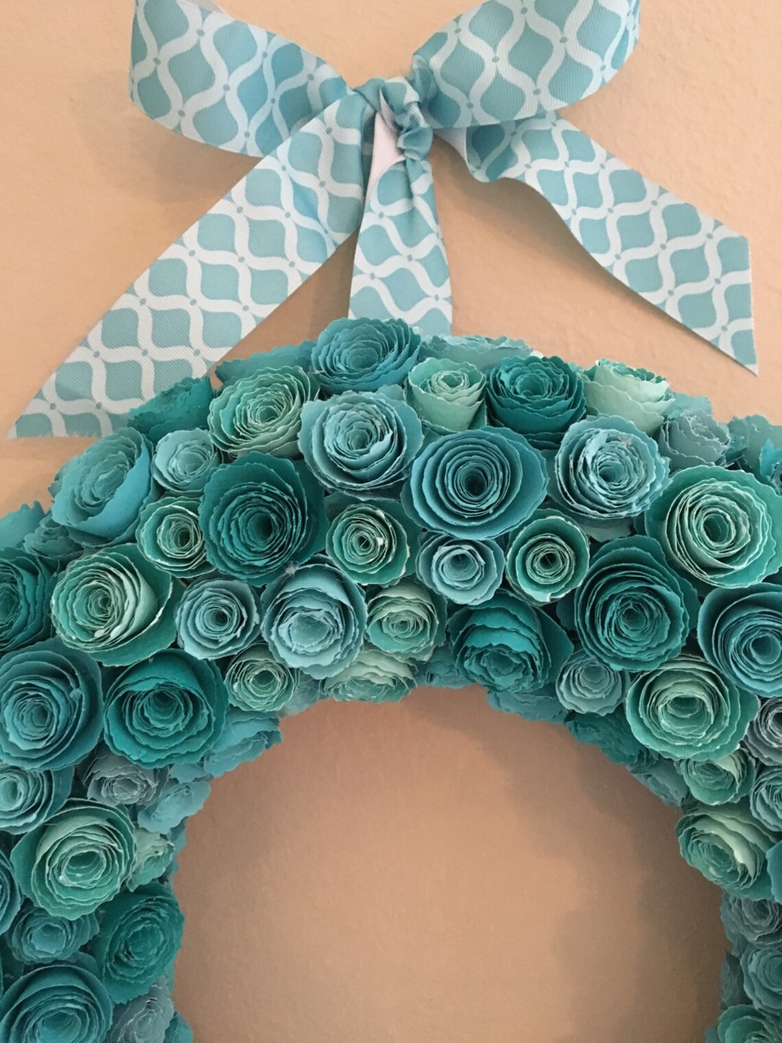 Aqua Paper Flowers/turquoise Paper Flowers/aqua and Turquoise | Etsy
