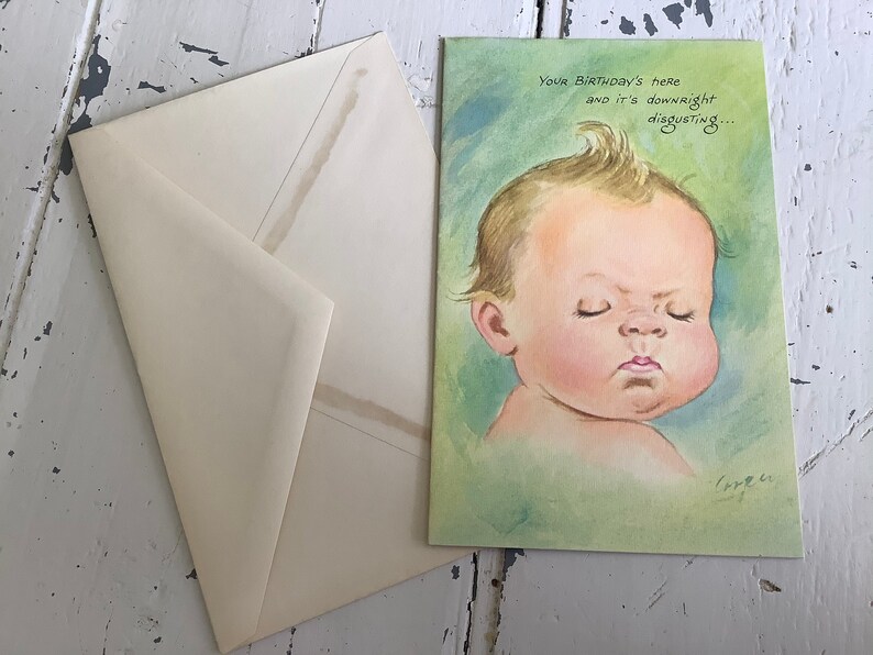 Vintage Cute Gibson Birthday Greeting Card Getting Old | Etsy