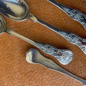 John Round and Son Tea Spoons Set 6 Silver Plated Queens Pattern 6 ...