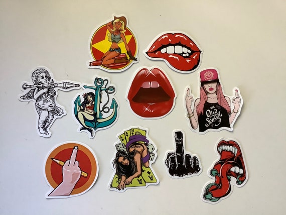 Vinyl Sexy Stickers Pack of 10 Pvc Funky Stickers to Use on | Etsy