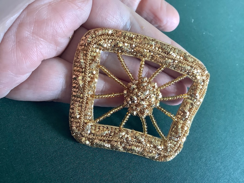 Gold Bullion and Beaded Epaulette Shoulder Patch Flashy Glam Prince ...