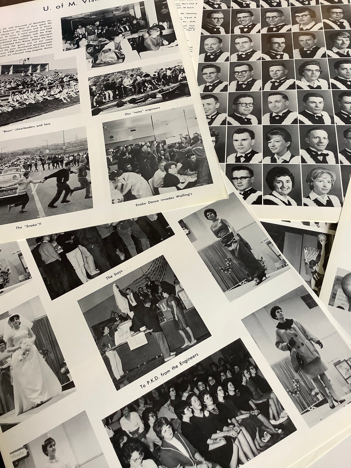 Year Book Photos 12 Pages of 60s Vintage University Black and - Etsy