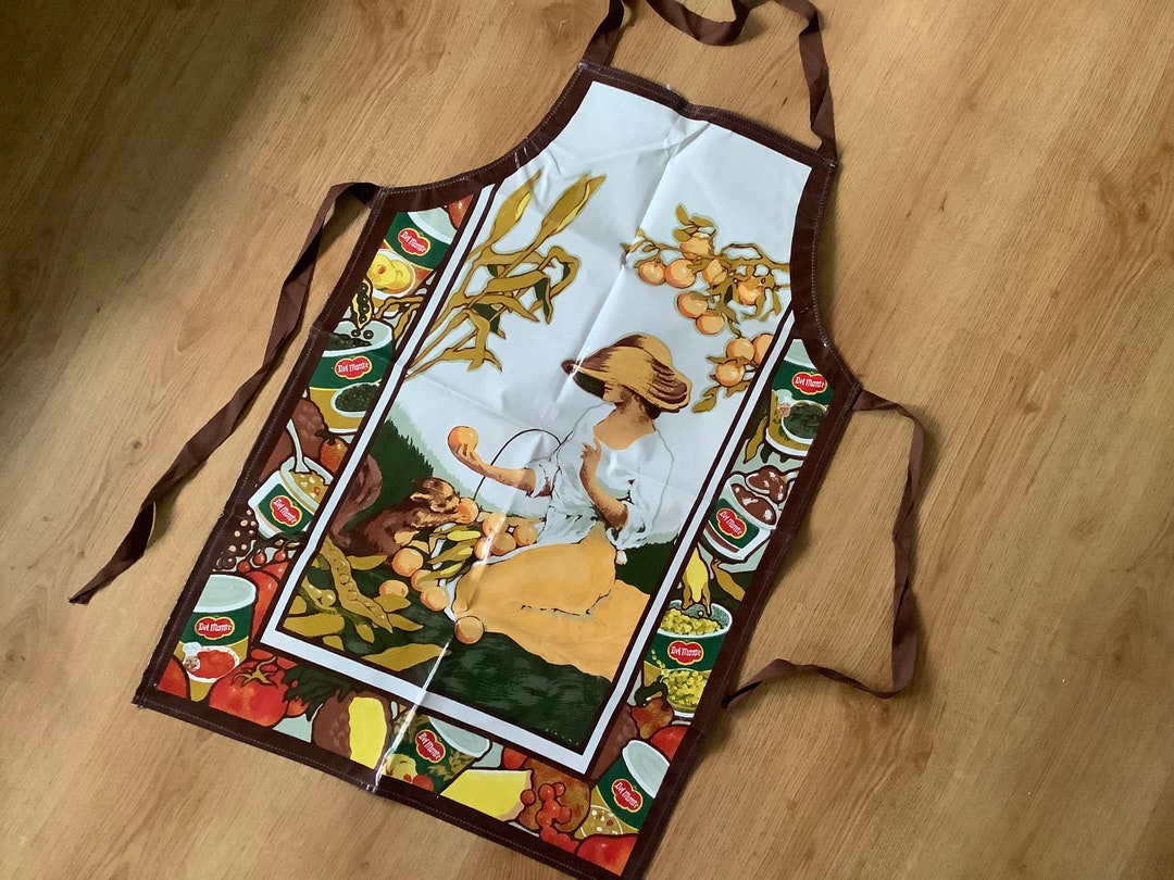 Vintage Apron (cotton + Pvc) With Del Monte Advertising, Very Clean ...