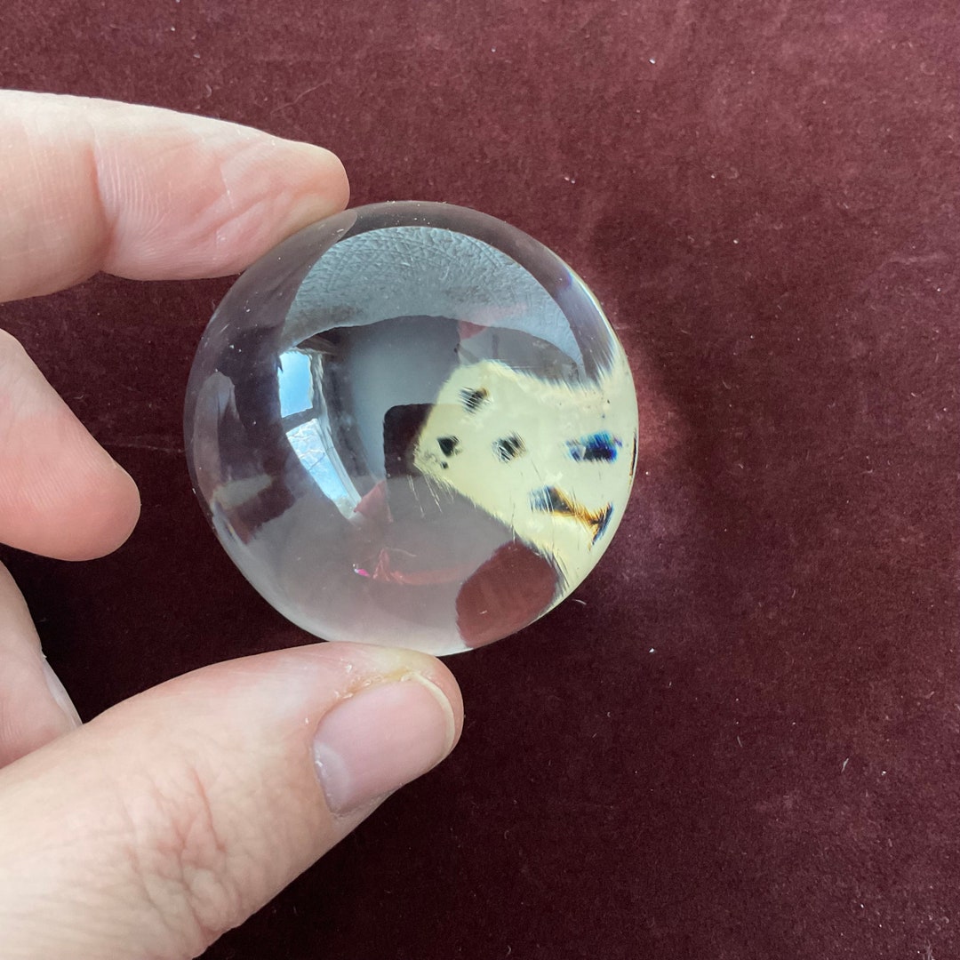 Joke Crystal Ball With Tiny Playing Card Attached, Shows Through When ...