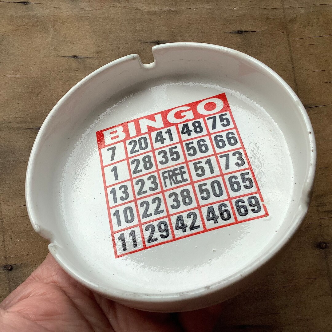 Bingo Ashtray, Stoneware Ceramic off White Speckled, Mom Gift Old Lady ...