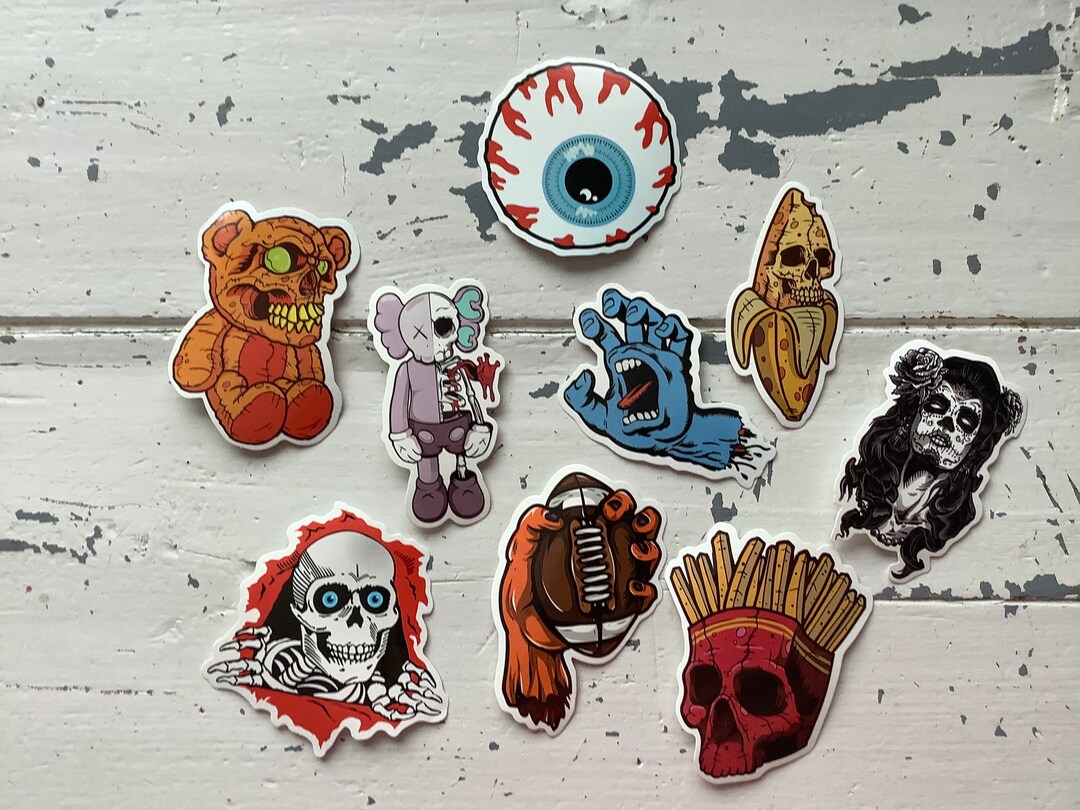 Zombie Vinyl Stickers - Pack of 9 Pvc Cool Stickers to Use on Your ...