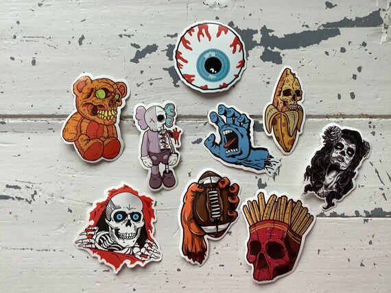 Zombie Vinyl Stickers Pack of 9 Pvc Cool Stickers to Use on | Etsy