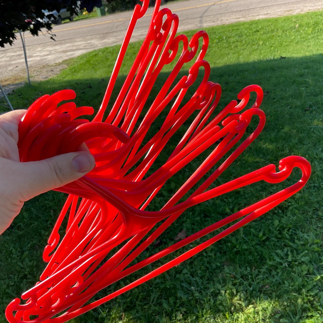 Vintage Cherry Red Clothes Hangers Lot of 13 Small Size for Youth Kids ...
