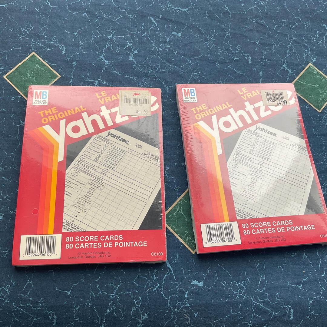 Yahtzee Score Cards Lot of 2 Sealed Pads With 80s Pages Each Original ...