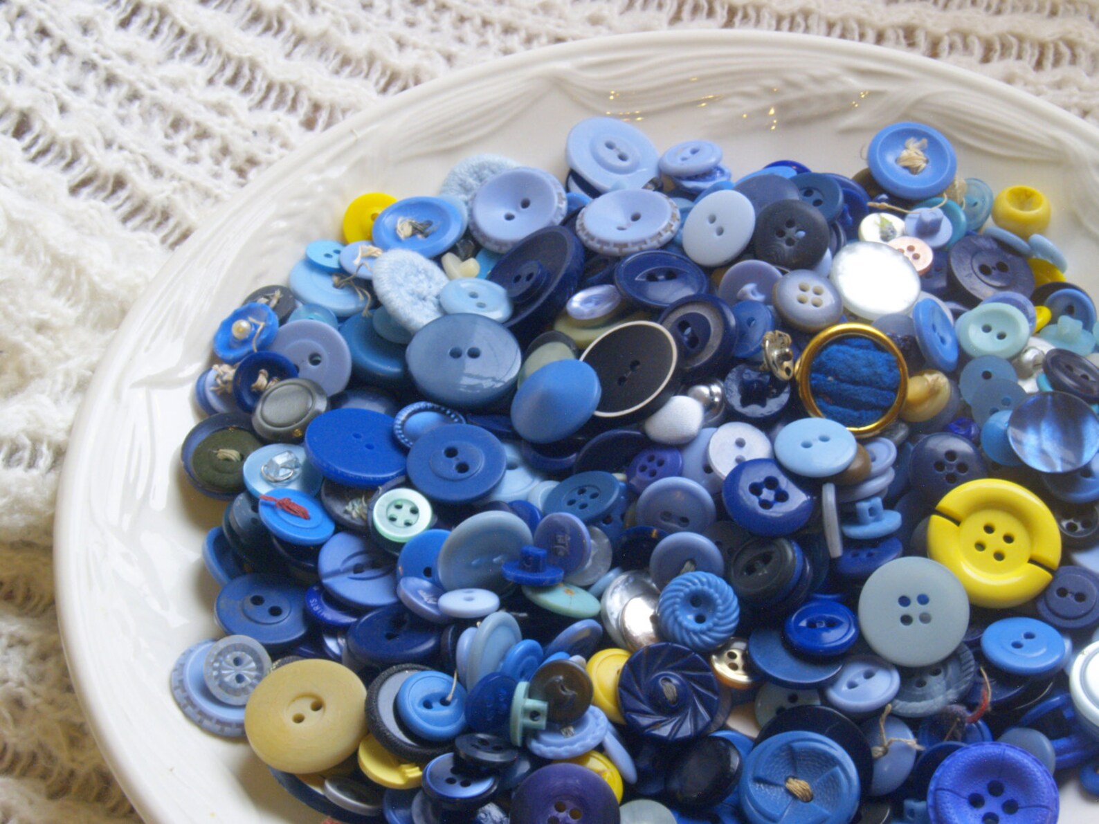 Blue buttons lot bulk supplies vintage and new kids crafts | Etsy