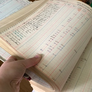 Old Handwriting Ledger Paper 10 Pages, 30s 40s 50s Large 12 X 17 ...