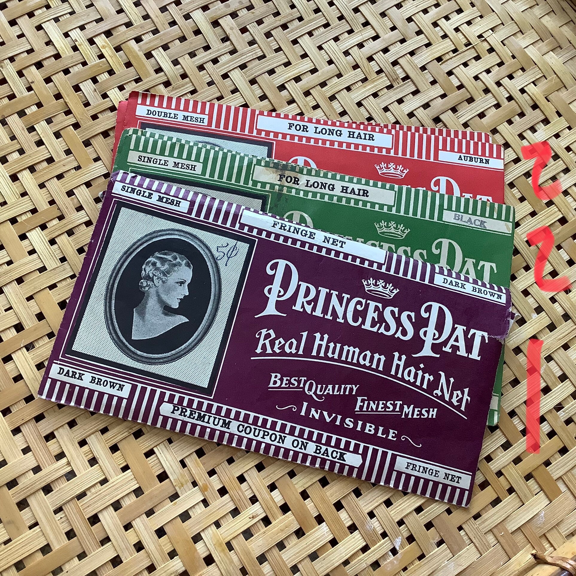 Genuine Human Hair Net Princess Pat in Envelopes Long Hair Fringe Black ...