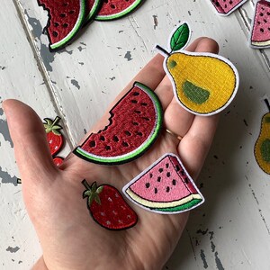 New Cute Fruit Iron on Patch, Strawberry Watermelon Slice Bite Yellow ...