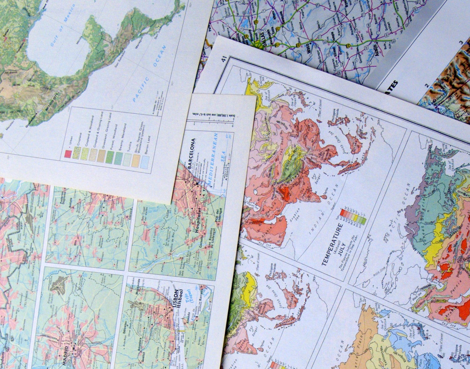 Vintage Atlas Maps Lot 17 Pages for Journals Craft Collage - Etsy Canada