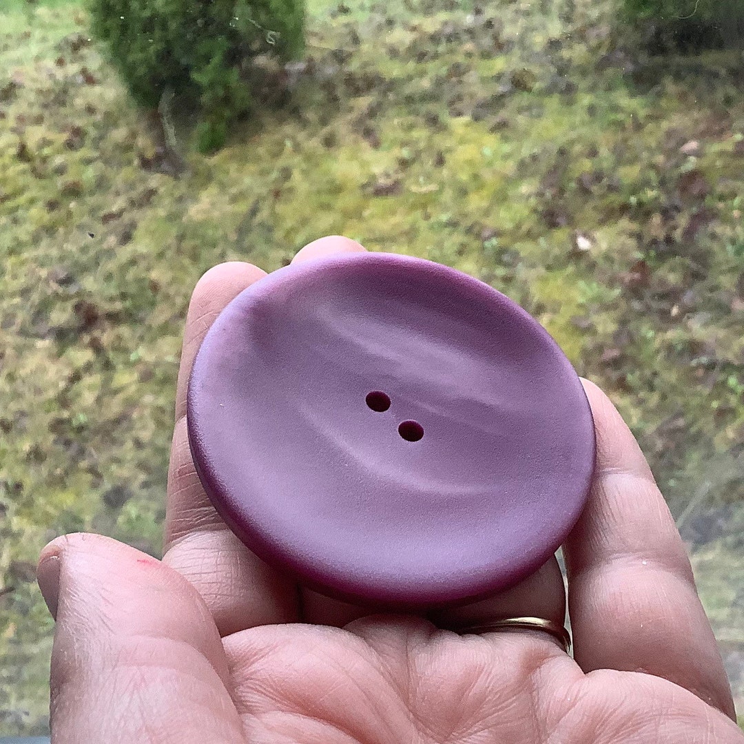 Huge Buttons Amethyst Purple ONE 1 Single Large Gleaming Matching ...