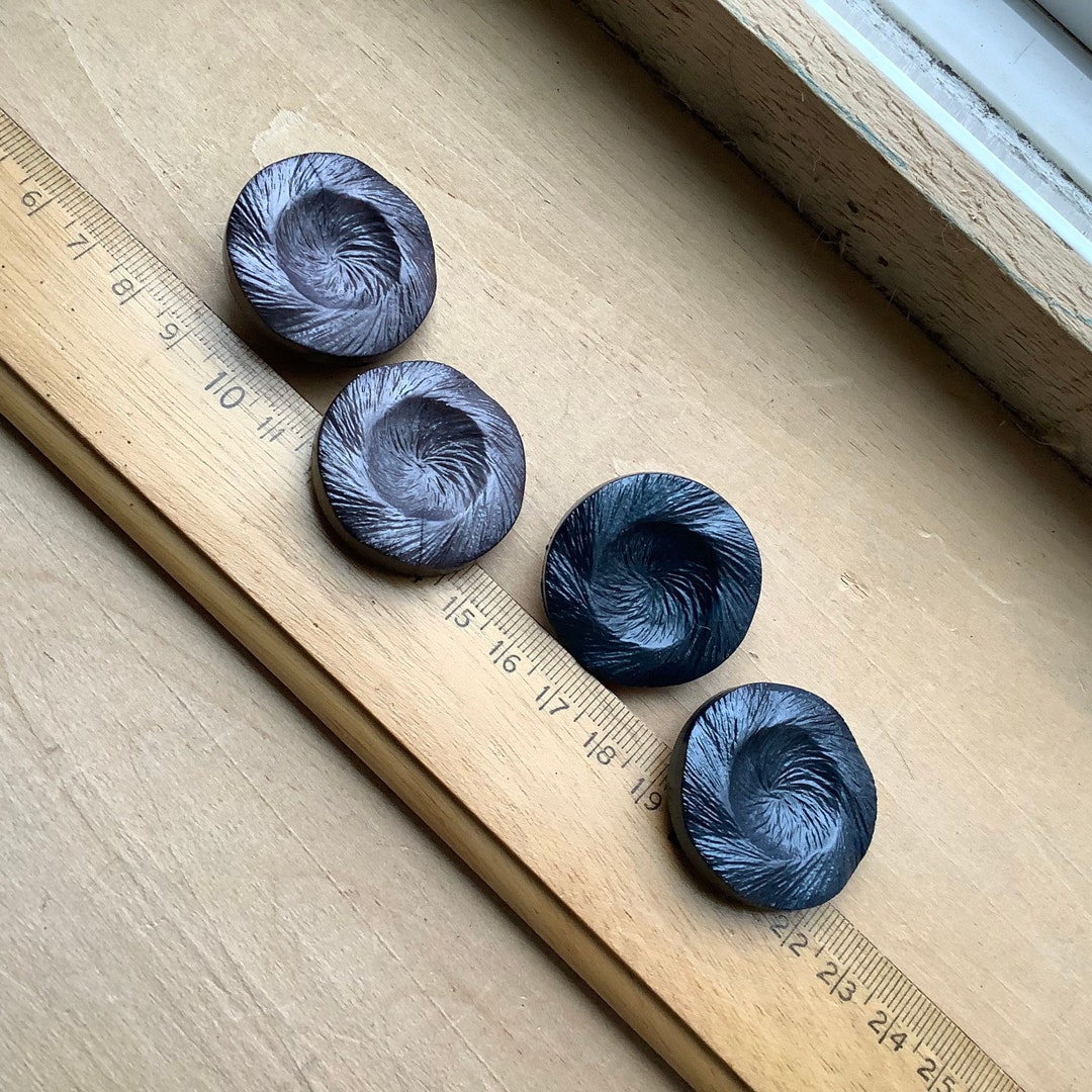 Replacement Buttons Large Metallic Swirling Grey Vintage Plastic Color ...