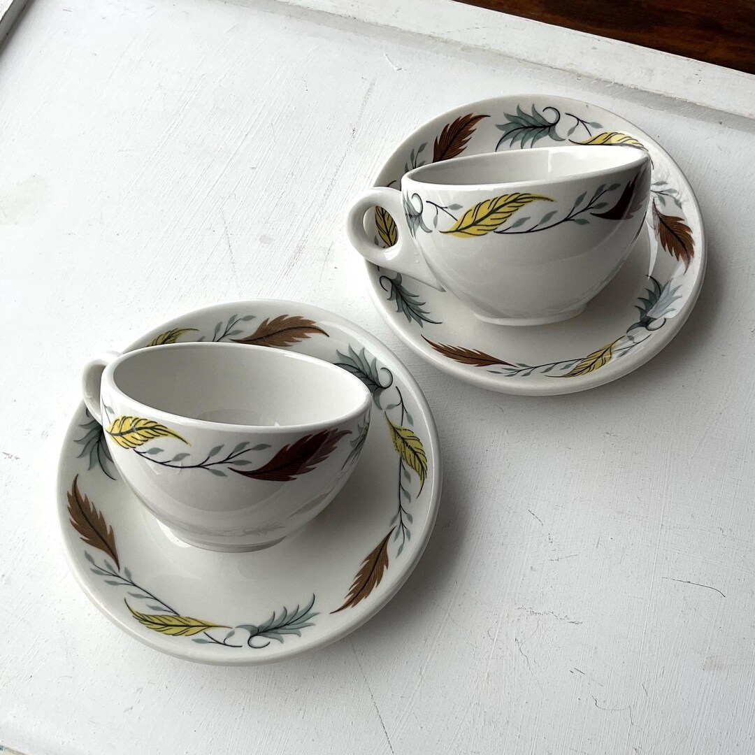 Duraline Hotelware Tea Cup Saucer 2 Pair (4pc) Grindley England ...