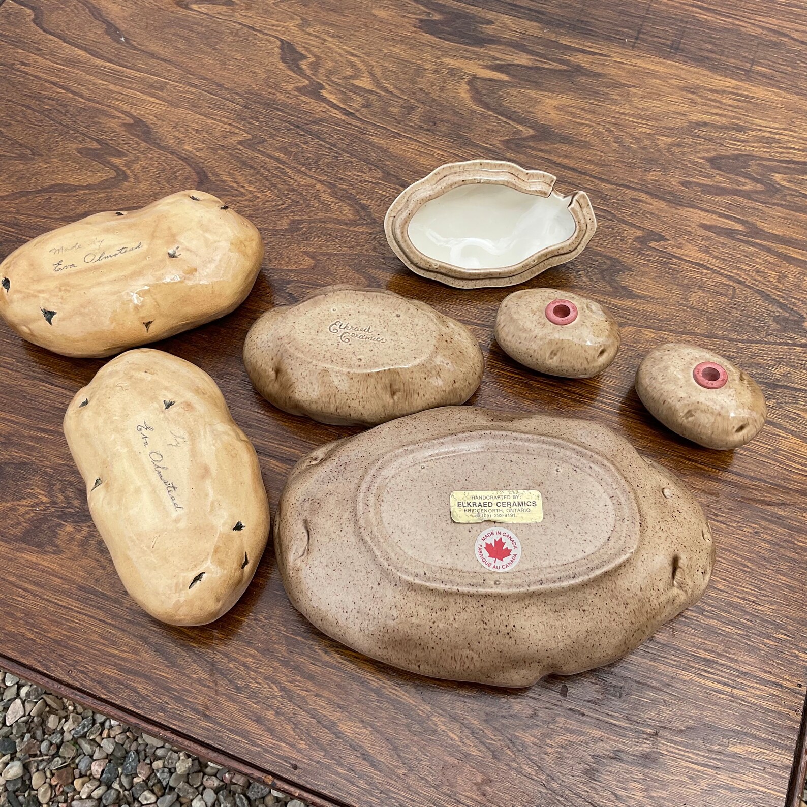 Vintages Ceramic Potato Serving Set 6 Pc Lot 70s 80s Baked Mashed ...