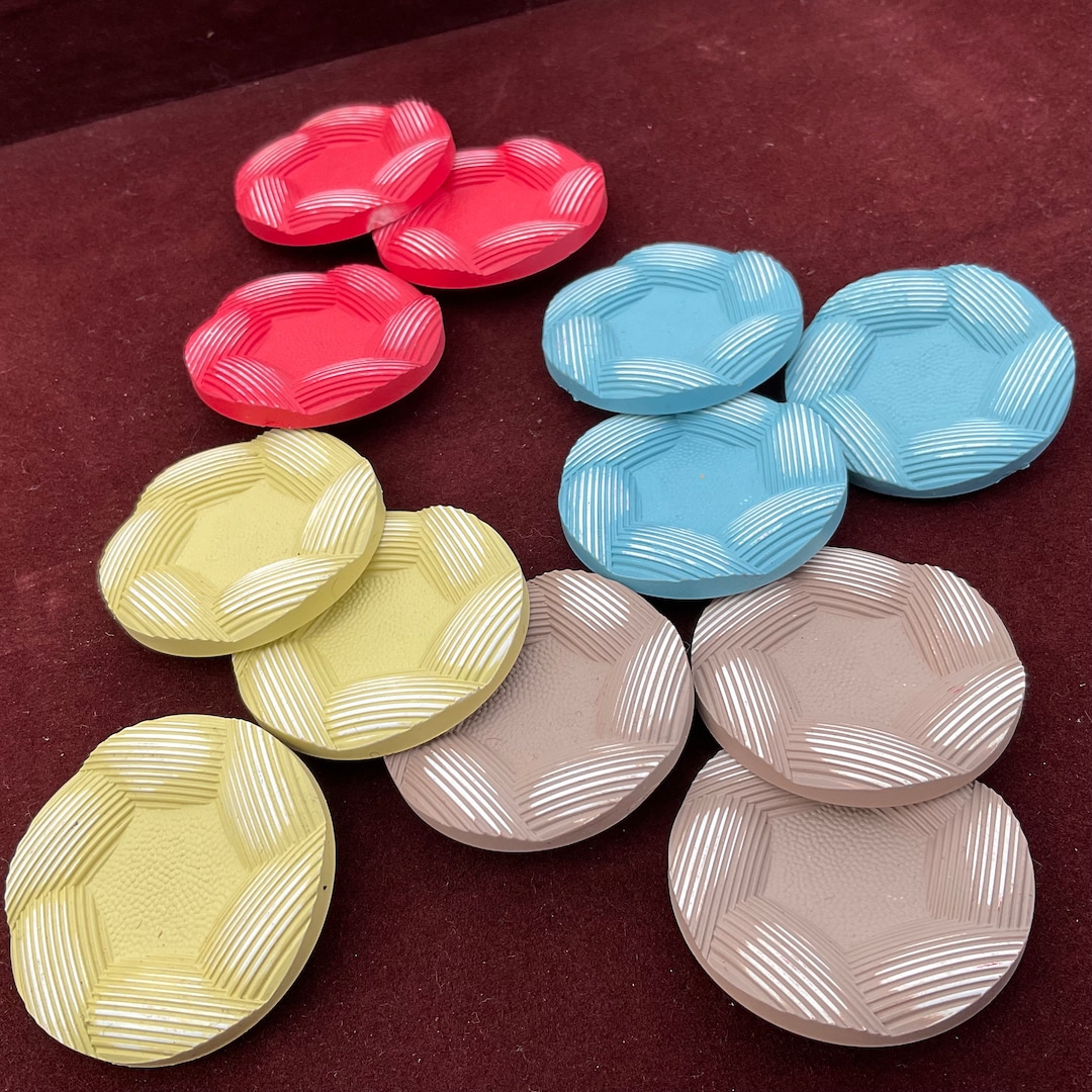 Vintage Buffed Plastic Twist Buttons 43mm Round Rope Choose Color Large ...